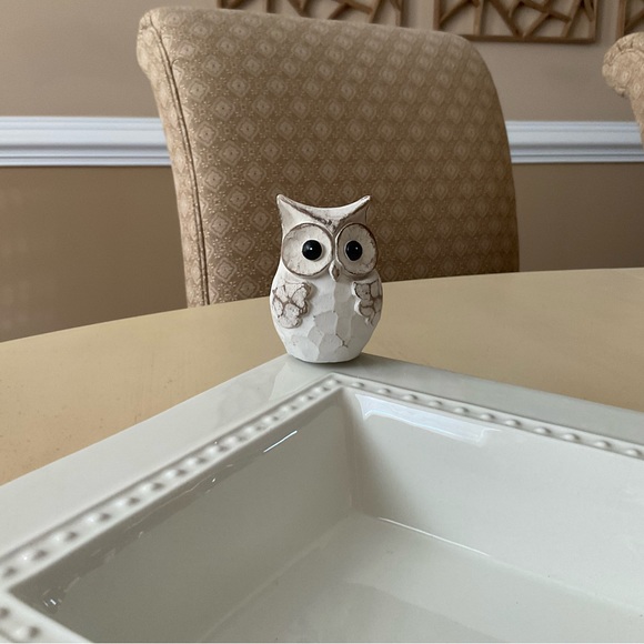 Hand Crafted | Accents | Whitewashed Rustic Wood Owl Platter Decoration ...